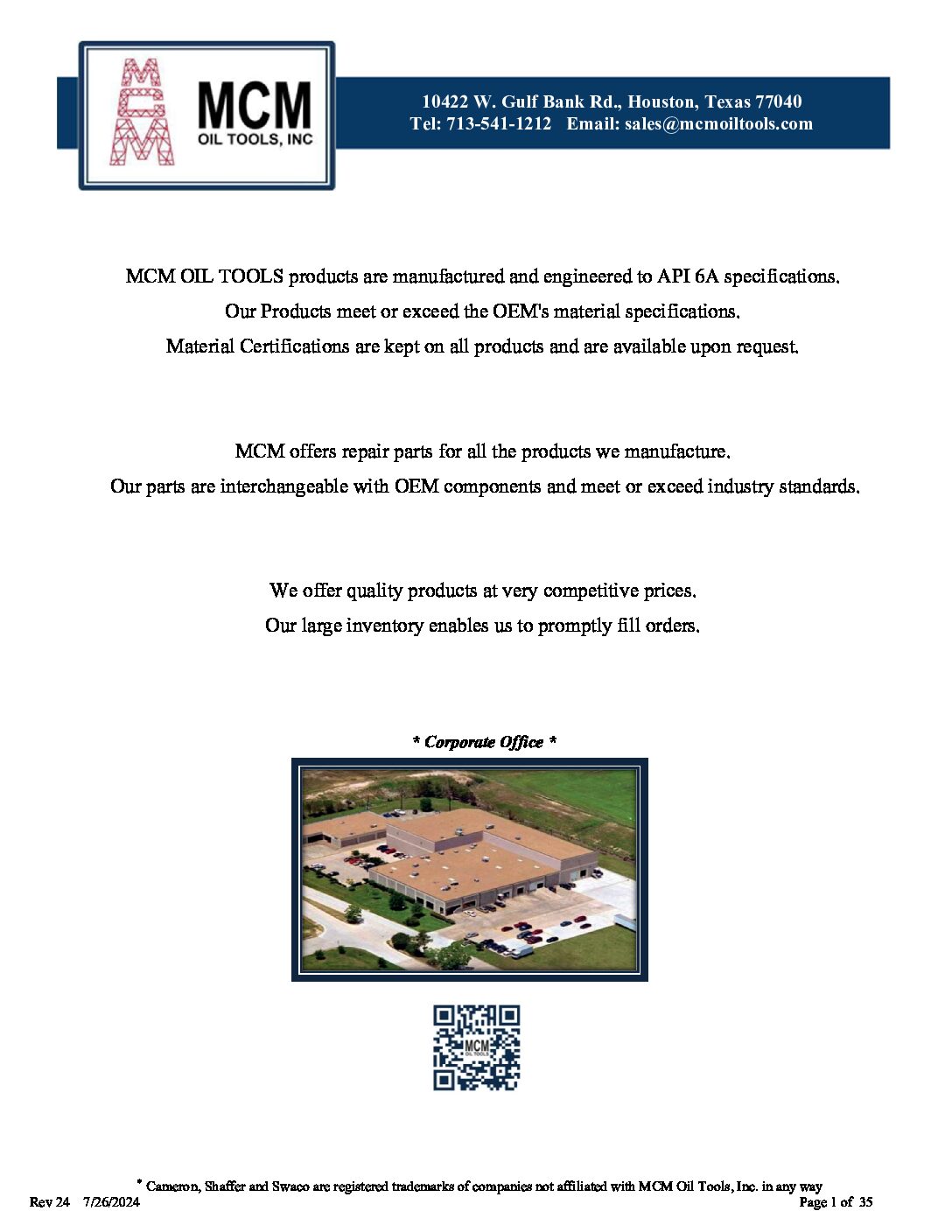 MCM Oil Tools Catalog Rev 24 7.26.24 - MCM Oil Tools